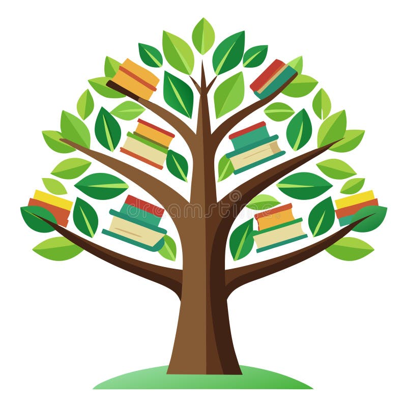 Book Tree Illustration: Learning, Education, Knowledge, and ...