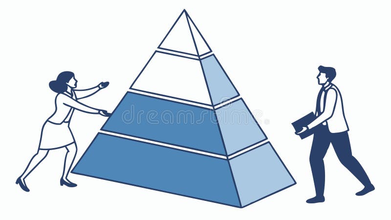 Team Building a Pyramid Structure, Collaboration, Achievement, Vector ...