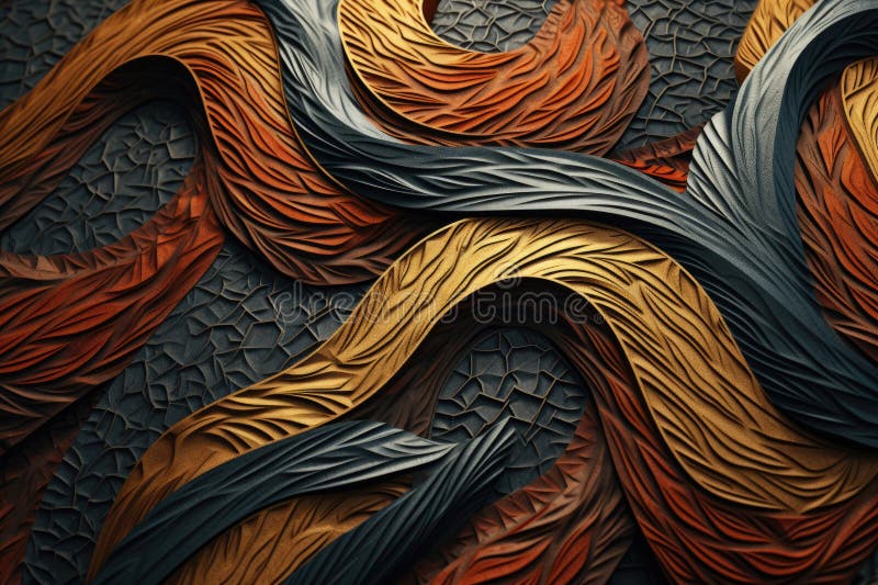 Symbolic Woven Patterns on an Abstract Surface Stock Illustration ...