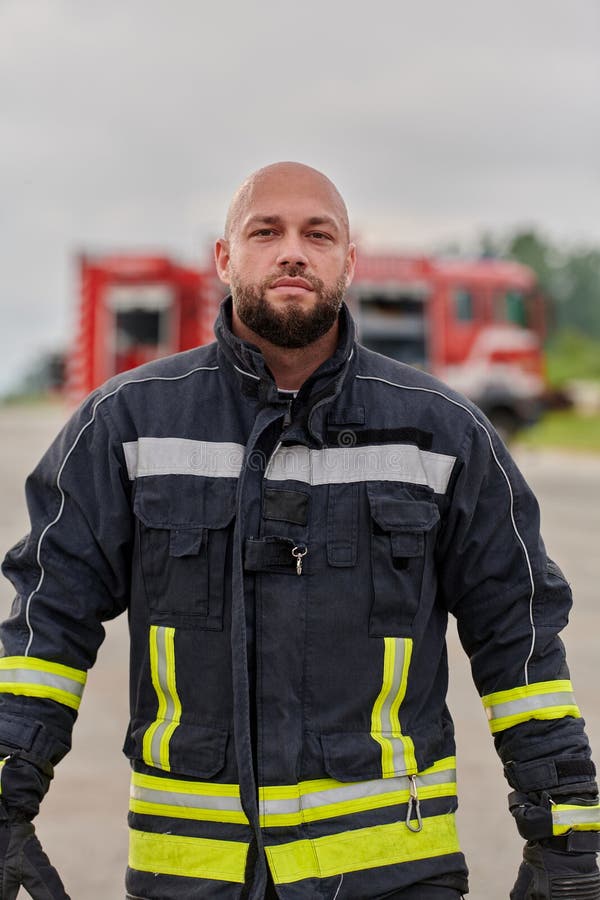 A Symbolically Brave Firefighter Strides Forward with Unwavering ...