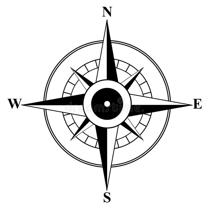 Symbolisch Beeld Van Kompas Vector Illustratie - Illustration of roos ...