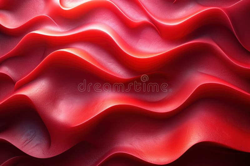 Symbolism of Red Curves: Abstract Background in Rhythm of Waves Stock ...