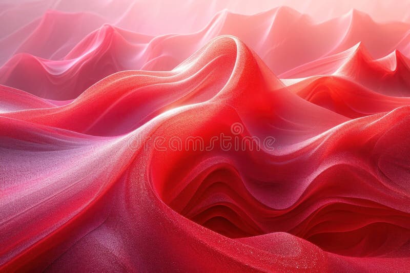 Symbolism of Red Curves: Abstract Background in Rhythm of Waves Stock ...