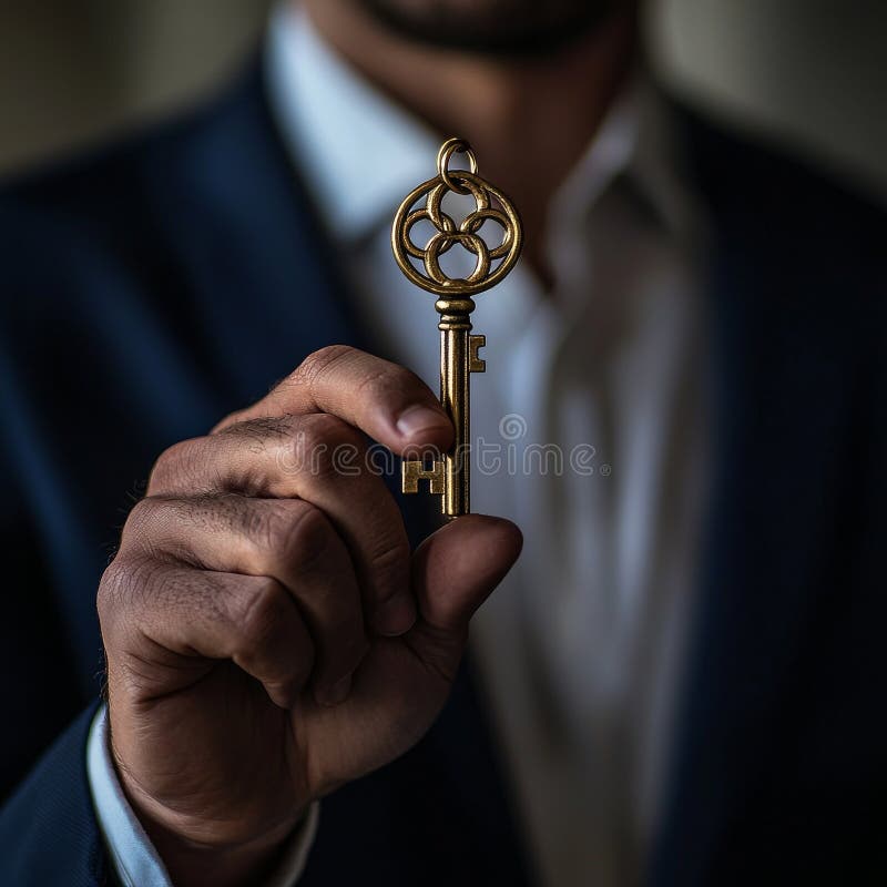 It Symbolizes Access or Opportunity To Hold a Golden Key. Stock Image ...