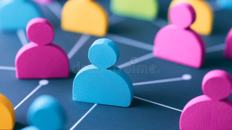 Colorful Network of Interconnected People Figures Symbolizing ...