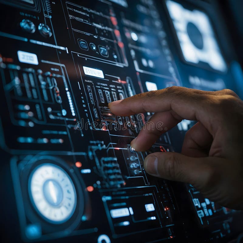 Symbolizing Control Over Tech Trends: Close-Up of Hand Adjusting Dial ...