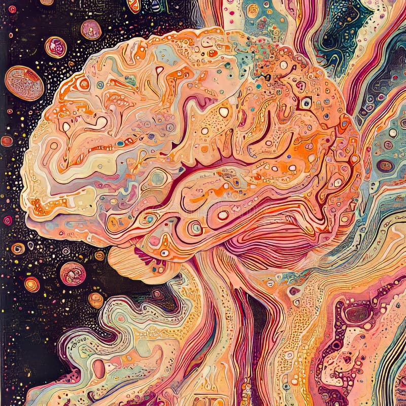 Symbolizing Creativity and Thought through Vibrant Colors and Flowing ...