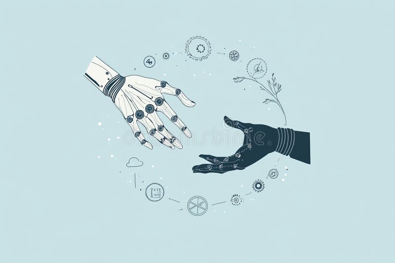 Symbolizing the Development of AI Technologies with AI Hands in a Flat ...
