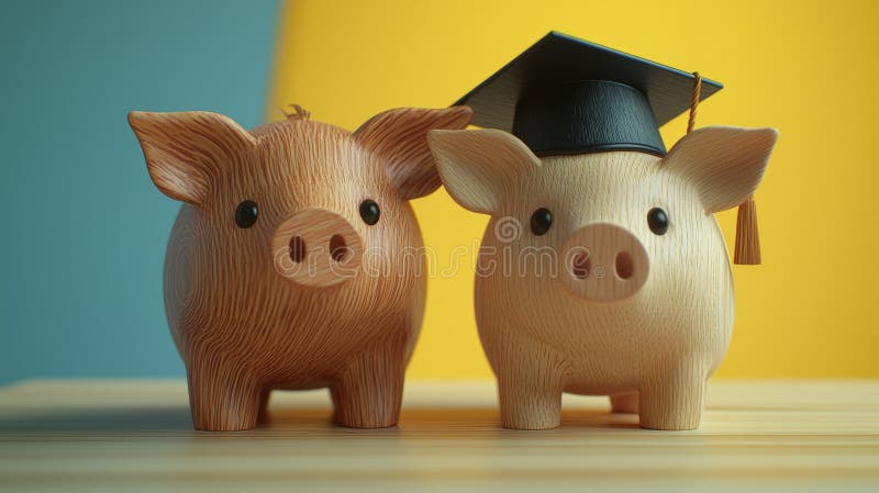 Symbolizing Education Savings is a Pig with a Graduation Cap. Stock ...