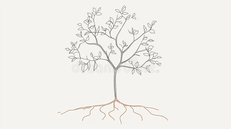 Symbolizing Family Connections with a Minimalist Line Drawing of a Tree ...