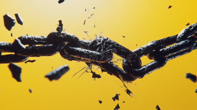 Symbolizing Freedom or Loss of Control, a Broken Black Chain is ...