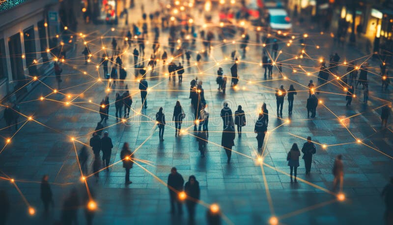 Symbolizing Globalization and Technology People Interconnected by a ...