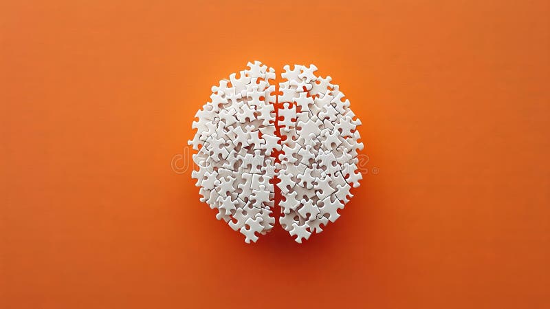 Symbolizing Mental Health and Memory Problems, a Brain-shaped White ...