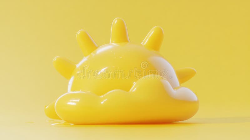 Symbolizing Mild Sunny Weather, this 3D Icon Represents the Sun with a ...