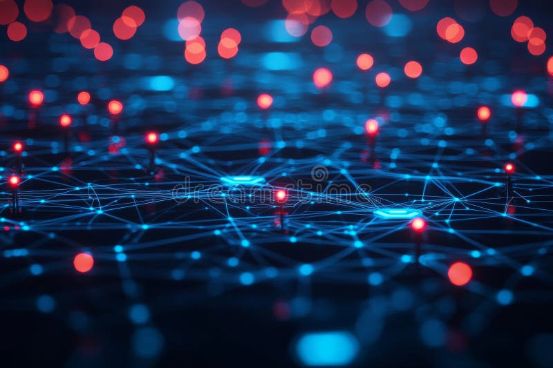 Symbolizing Multiple Cyber Attacks On A Digital World Map With Red Lines Connecting Various