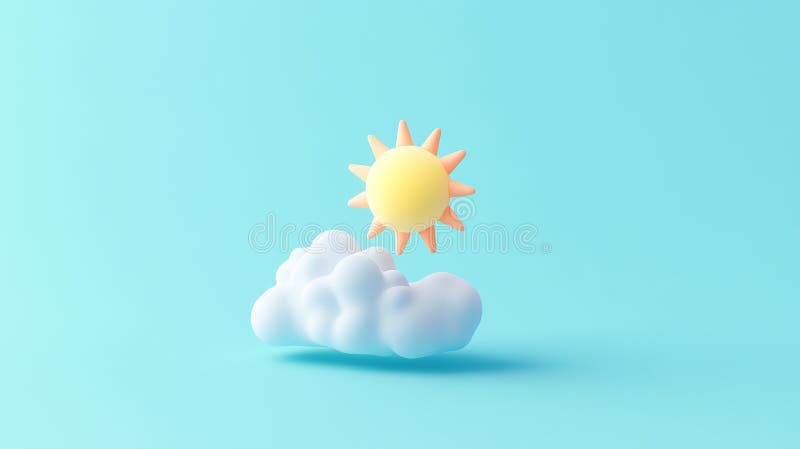 Symbolizing Partly Cloudy Weather with a 3D Sun Partially Covered by a ...