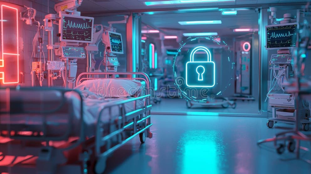Symbolizing Patient Privacy and Data Security, a Hospital Bed Features ...