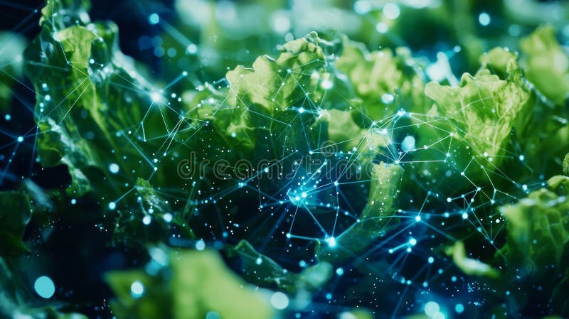 Symbolizing Technology and Nature, this Abstract Image Shows Lettuce ...