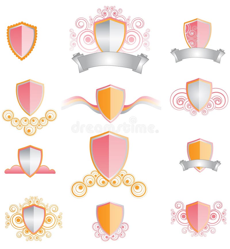 Shield design set stock vector. Illustration of arms, decoration - 5126552