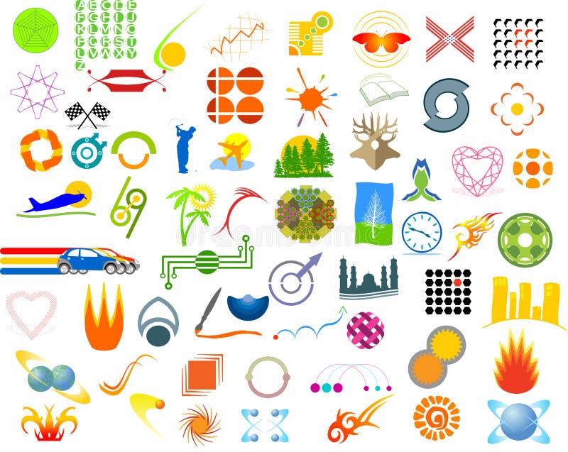 Symbols stock vector. Illustration of book, planets, flags - 1651756