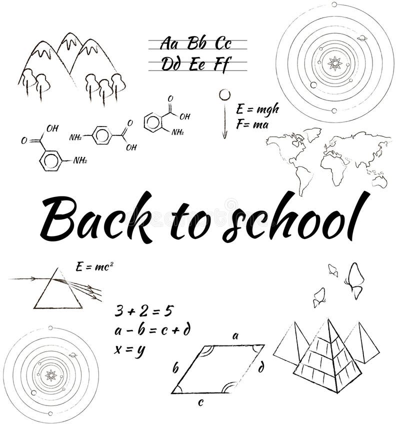 Symbols for All the Main School Lessons Stock Vector - Illustration of ...