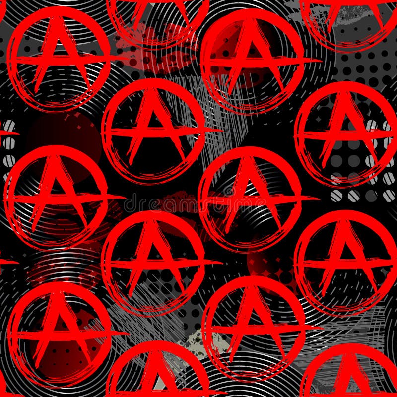 Symbols of Anarchy Punk Pattern Stock Vector - Illustration of backdrop ...