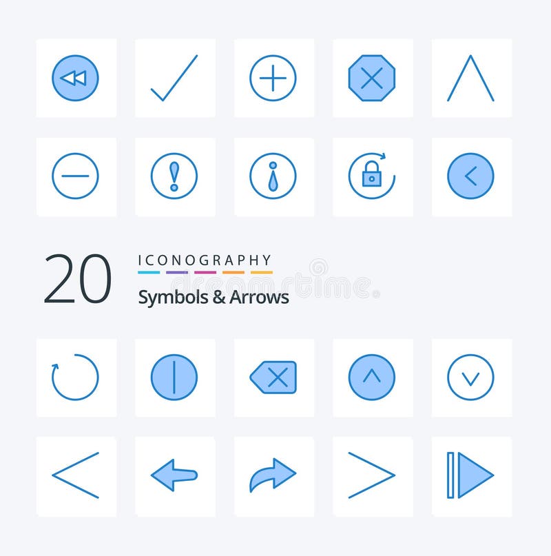 20 Symbols Arrows Blue Color Icon Pack Like Previous Arrow Delete Down ...