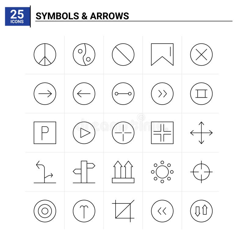 25 Symbols & Arrows Icon Set. Vector Background Stock Vector ...