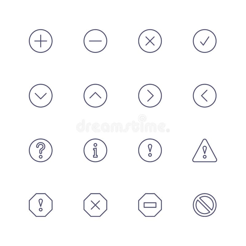 Symbols and arrows icons stock illustration. Illustration of left ...