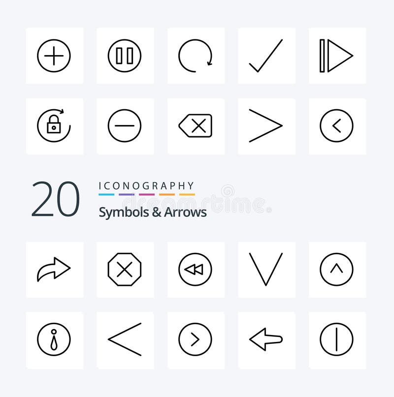 20 Symbols Arrows Line Icon Pack Like Arrow Info Arrow Circle Circle ...