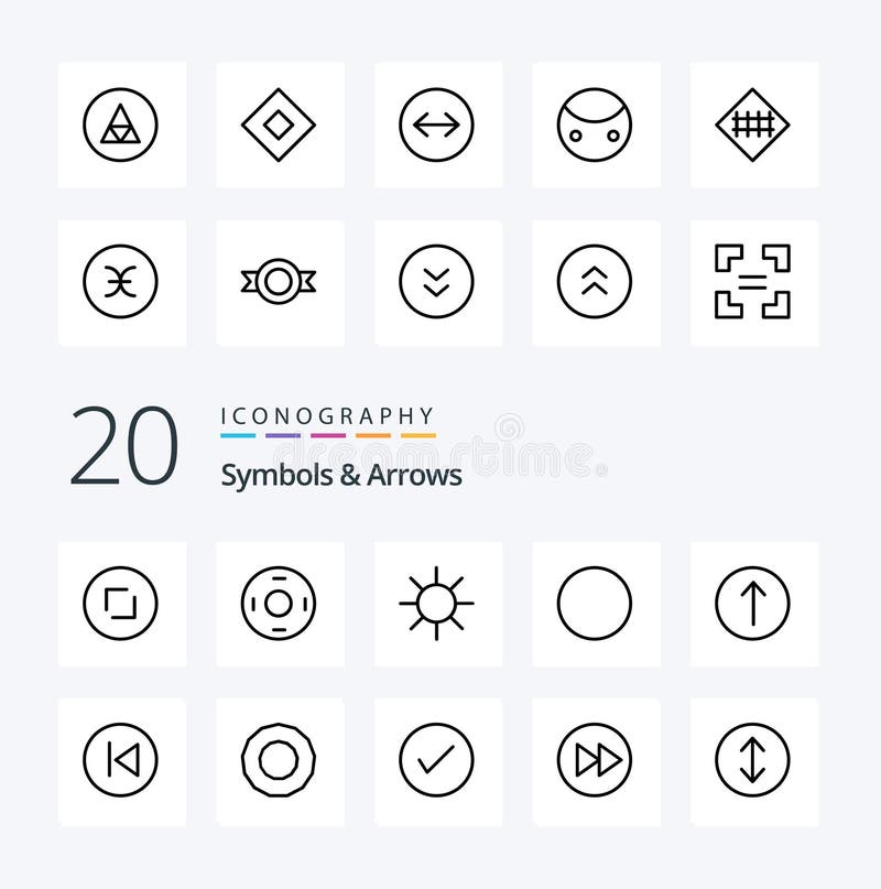 20 Symbols Arrows Line Icon Pack Like Arrow Left Up Circle Symbols ...
