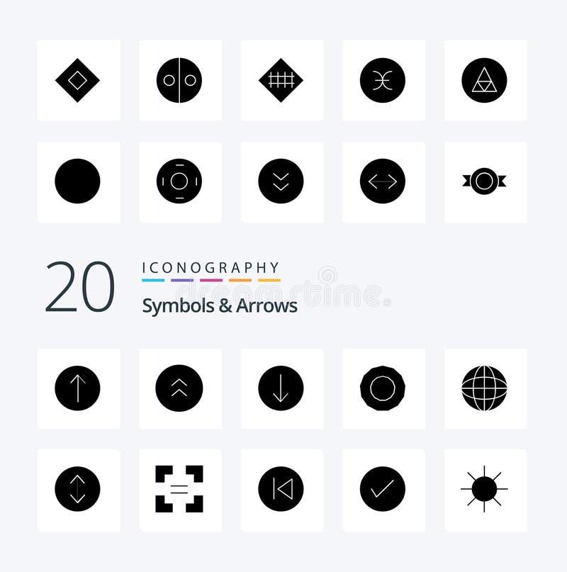 20 Symbols Arrows Solid Glyph Icon Pack Like Full Screen Arrows Symbol ...