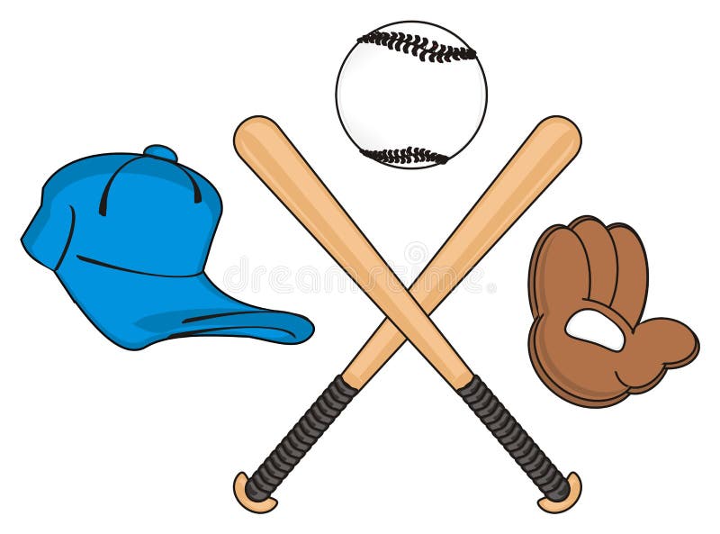 Symbols of baseball play stock illustration. Illustration of bats ...