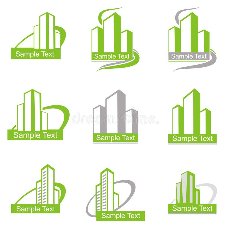 Symbols of buildings stock vector. Illustration of emblem - 39597491