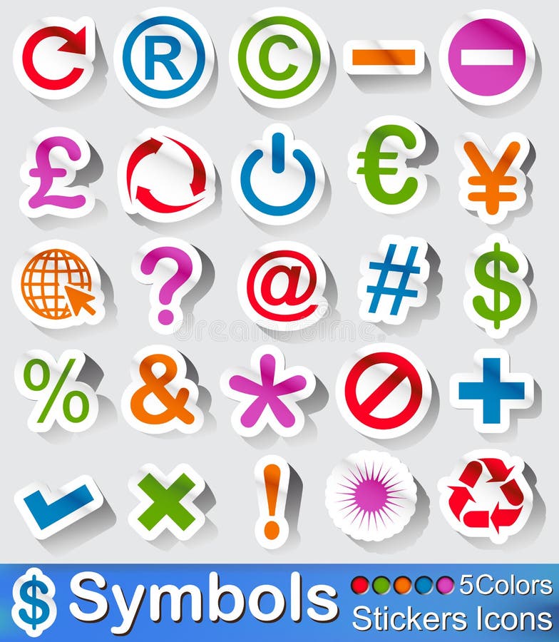 Symbols buttons and icons stock vector. Illustration of play - 40720860