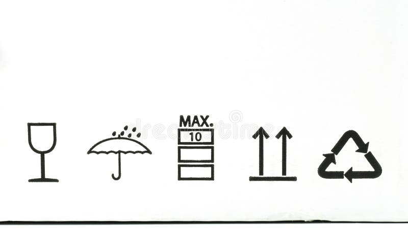 Symbols from cardboard box stock photo. Image of object - 27024976
