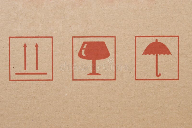 Symbols from Cardboard Box, Information Labels Stock Illustration ...