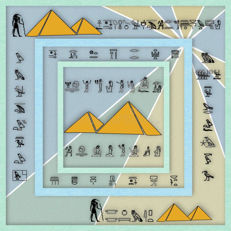 Symbols and Colors of Ancient Egypt Stock Illustration - Illustration ...