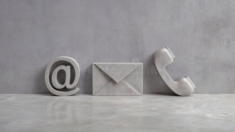 The Symbols of Communication Including an Email, Phone, and at Symbol ...