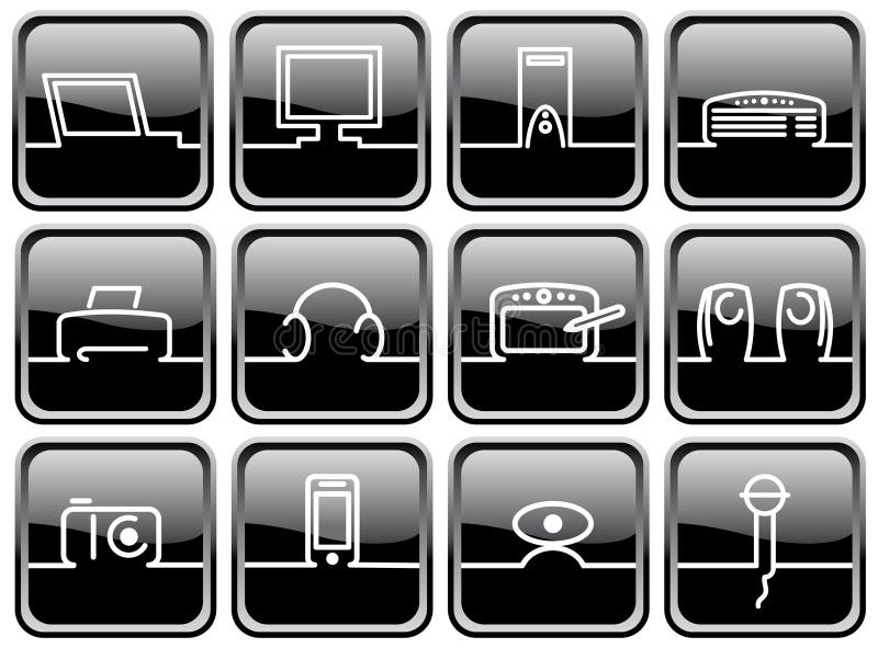 Symbols of Computer Technics Stock Vector - Illustration of monitor ...