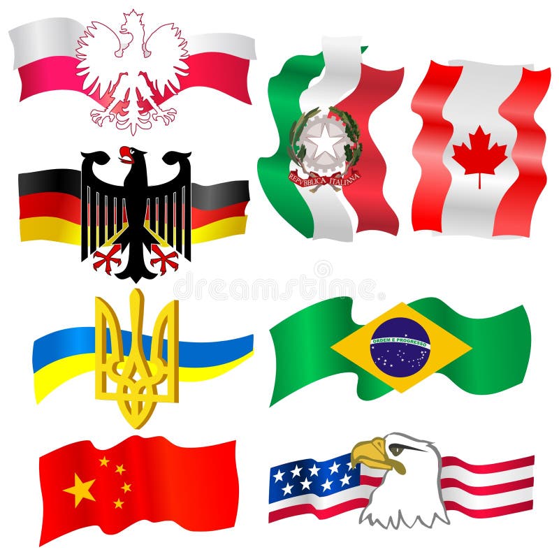Symbols of countries stock vector. Illustration of colored - 14108316