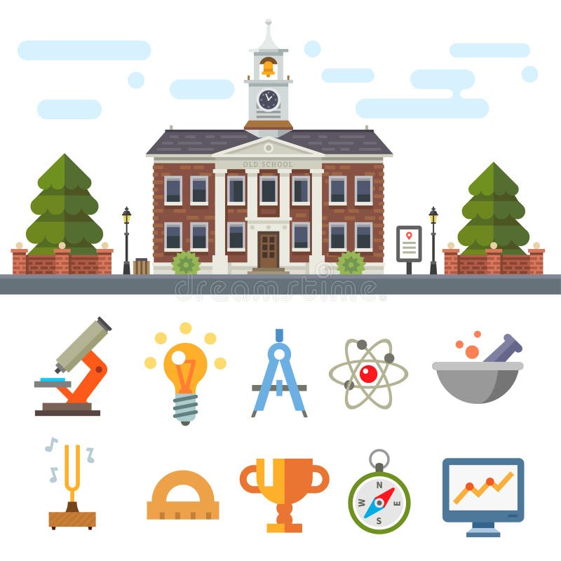 Symbols of Education and Science Stock Vector - Illustration of light ...