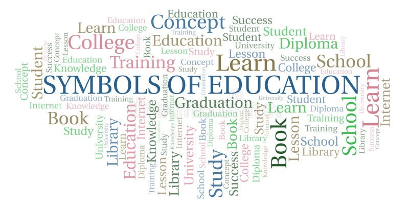 Symbols of Education Word Cloud Stock Illustration - Illustration of ...
