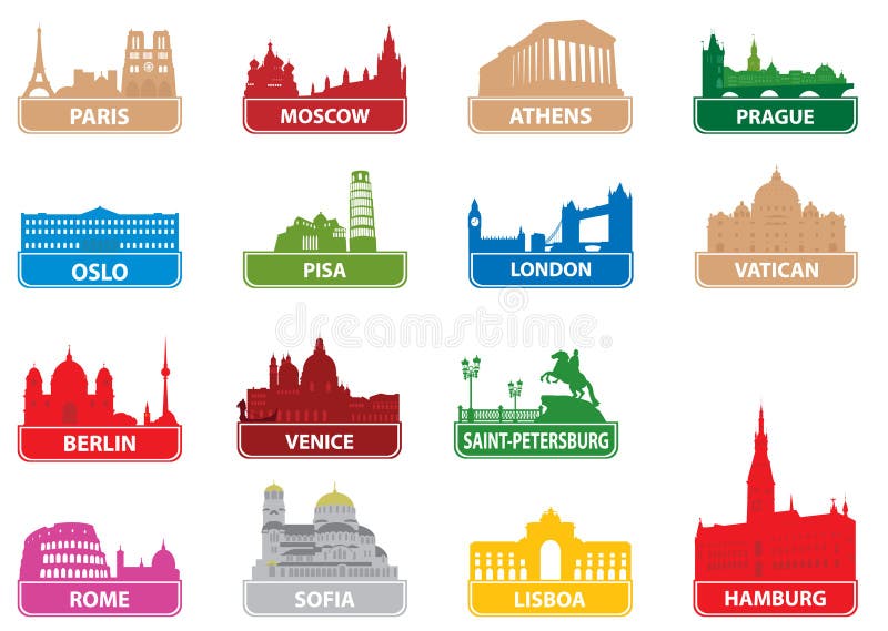 Symbols european city stock vector. Illustration of housing - 15517473