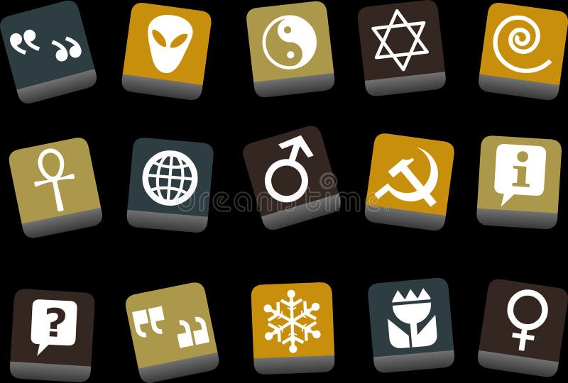 Symbols Icon Set stock vector. Illustration of feng, icon - 9235004