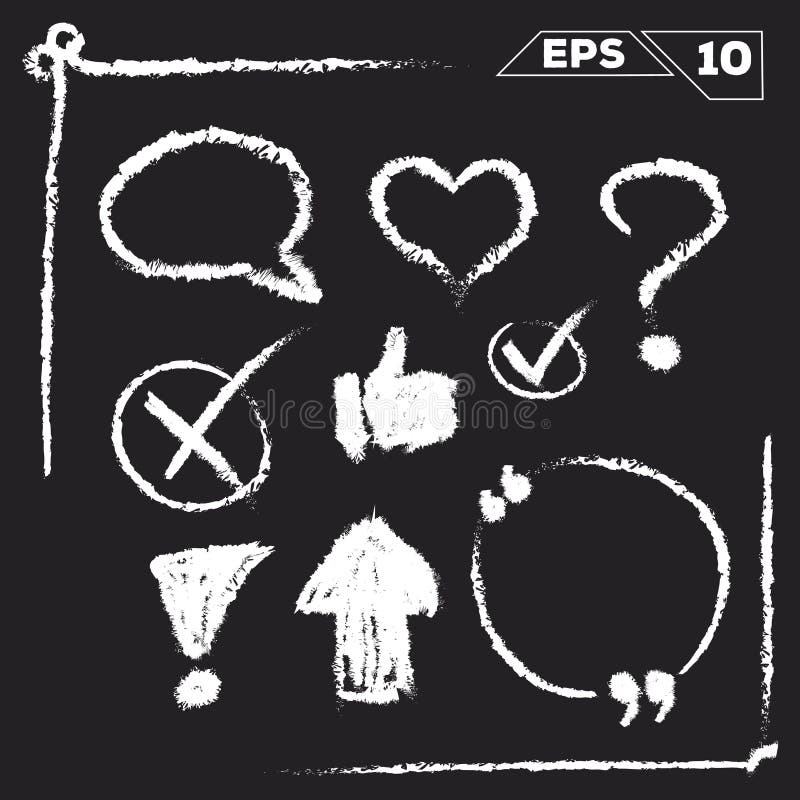 Symbols and Icons Hand Drawn Stock Vector - Illustration of line, draw ...