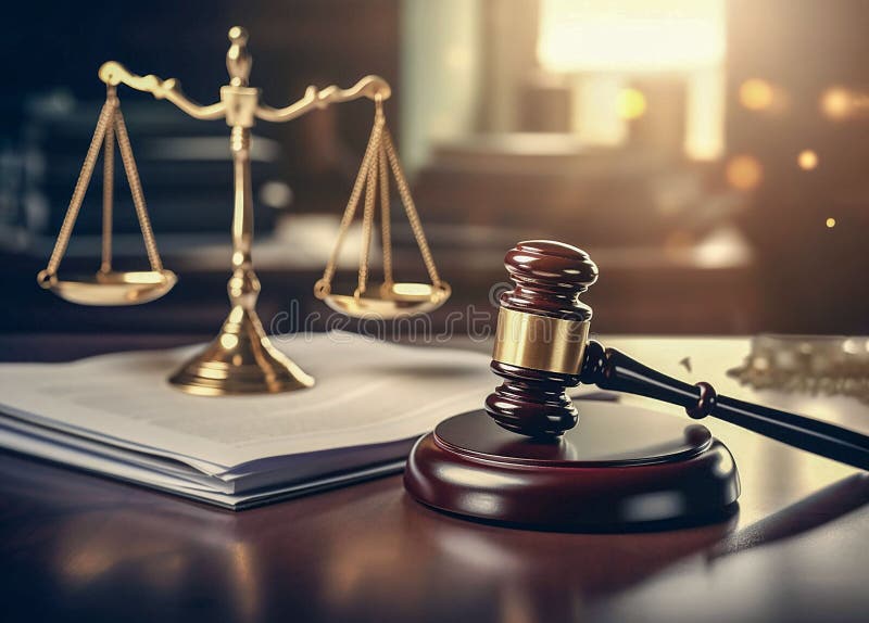 Symbols of Justice in Judge S Office Stock Illustration - Illustration ...