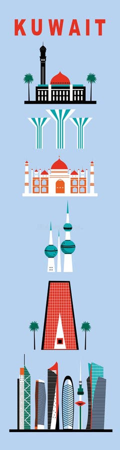 Kuwait Symbols stock illustration. Illustration of central - 100347455