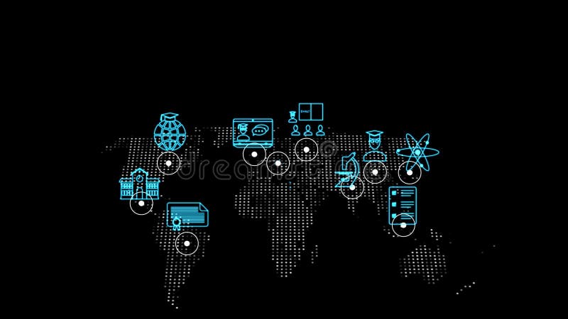 Symbols of the Location and Content of Education with Dots and ...
