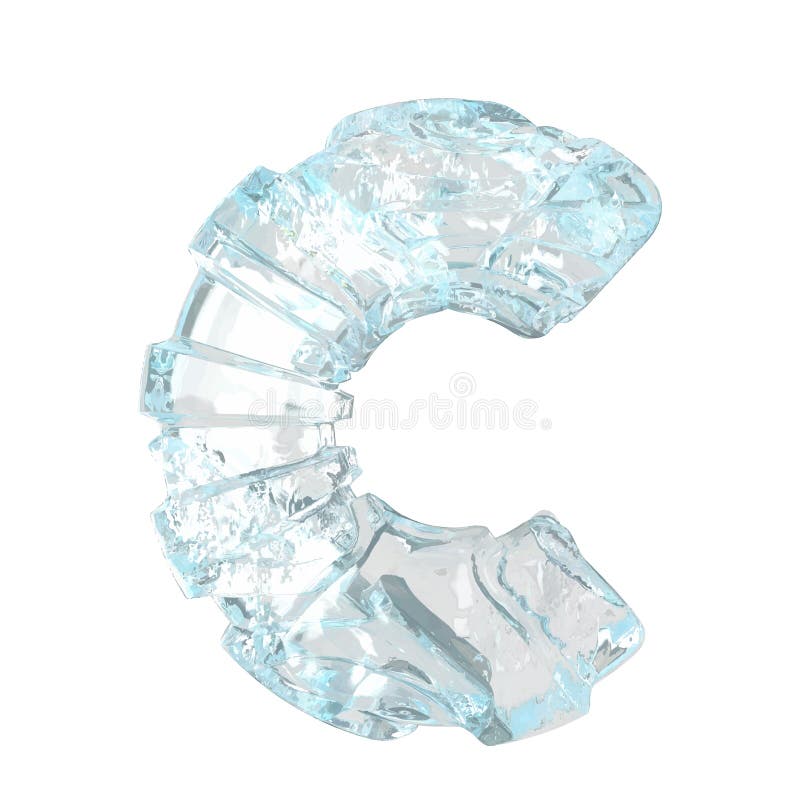 Symbols Made of Broken Ice. Letter C Stock Vector - Illustration of ...